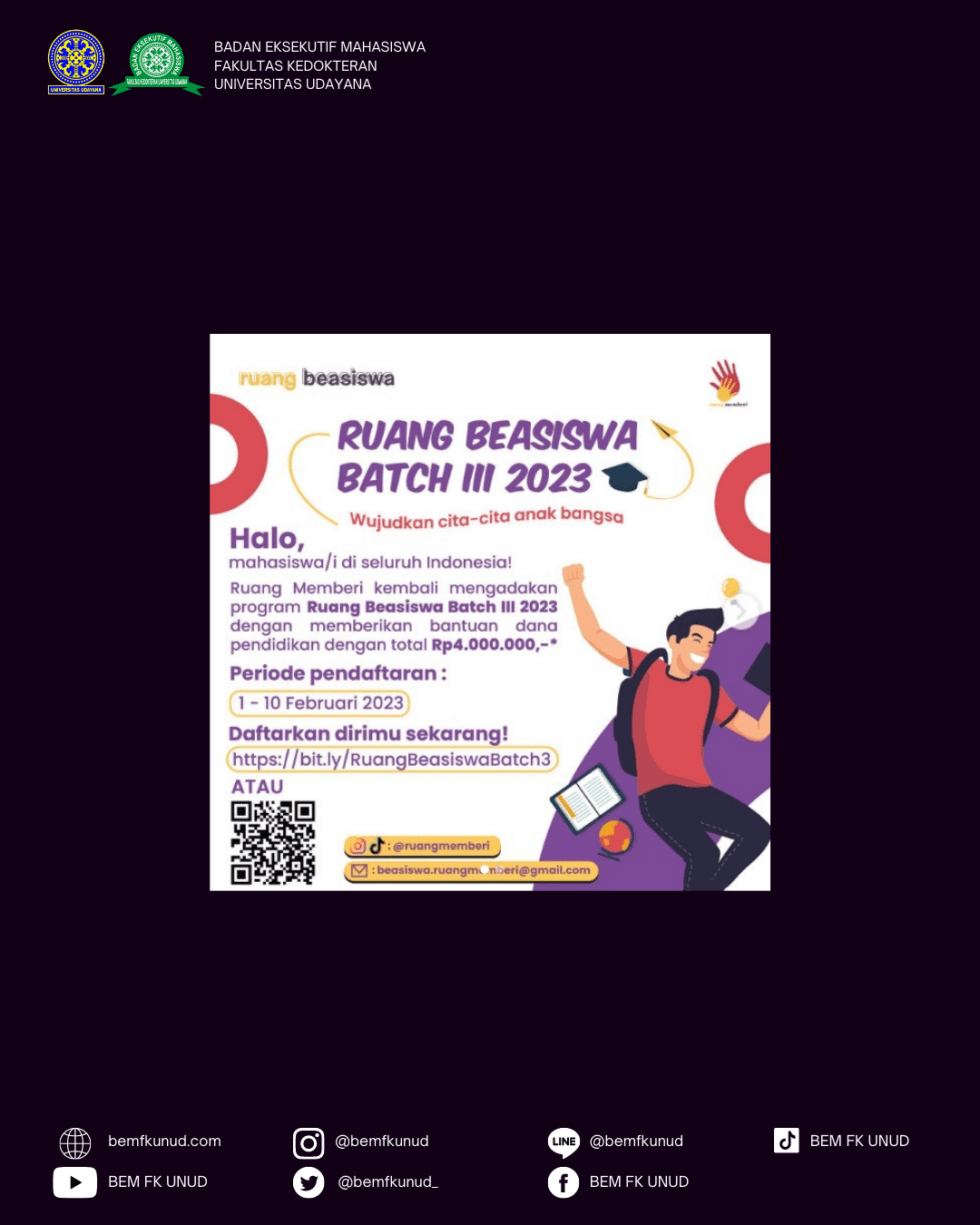 Ruang Beasiswa Batch III by Ruang Memberi - BEM FK UNUD 2025 - Saptakarya Digdaya