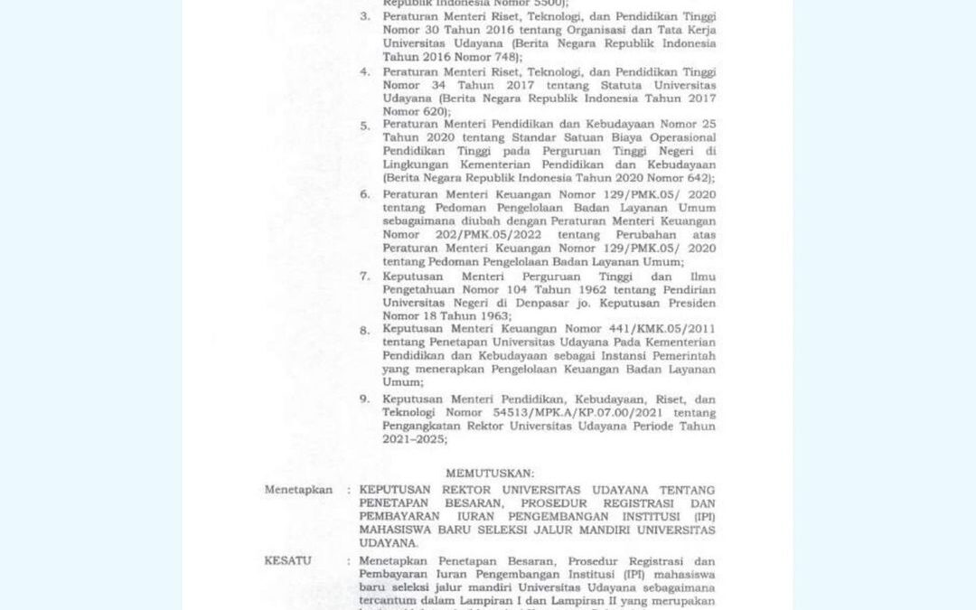 Penetapan Besaran Prosedur Registrasi dan Pembayaran IPI Mahasiswa Baru ...