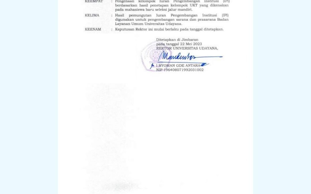 Penetapan Besaran Prosedur Registrasi dan Pembayaran IPI Mahasiswa Baru ...