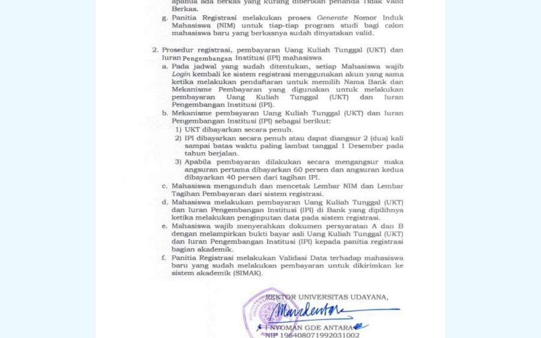 Penetapan Besaran Prosedur Registrasi dan Pembayaran IPI Mahasiswa Baru ...
