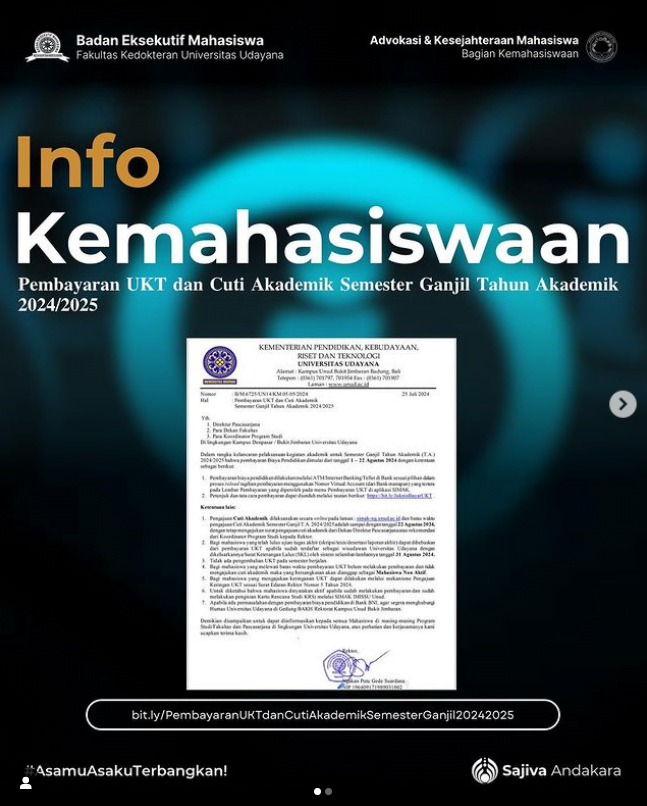 Pembayaran UKT dan Cuti Akademik Semester Ganjil Tahun 2024/2025 - BEM FK UNUD